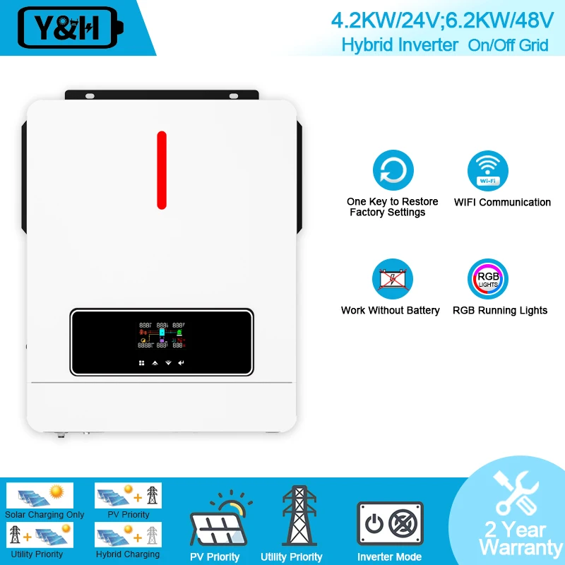 Y-H-6-2KW-4-2KWHybrid-Solar-Inverter-On-Grid-Pure-Sine-Wave-Inverter ...