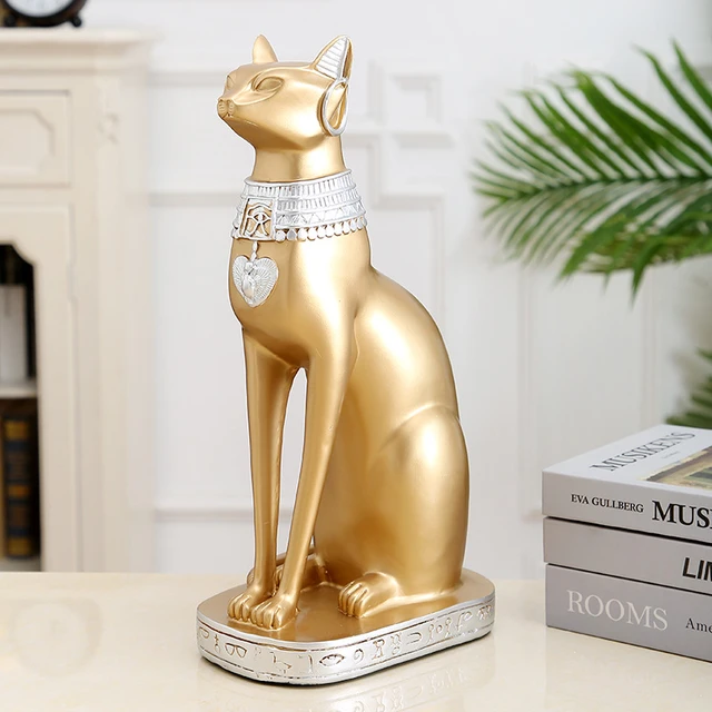 Gold Egyptian Cat Statue