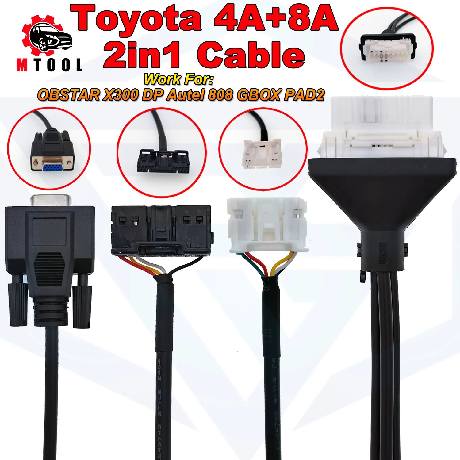 4A 8A 2 in 1 For Toyota OBD2 Cable for Toyota 4A+8A Remote Directly ...