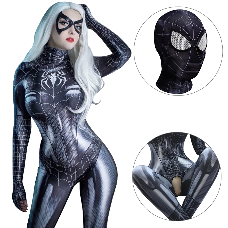 Spider-Man-Cosplay-Costume-Sexy-Bodysuit-Superhero-Spider-Man-Sexy-Women-Black-Jumpsuit-for ...