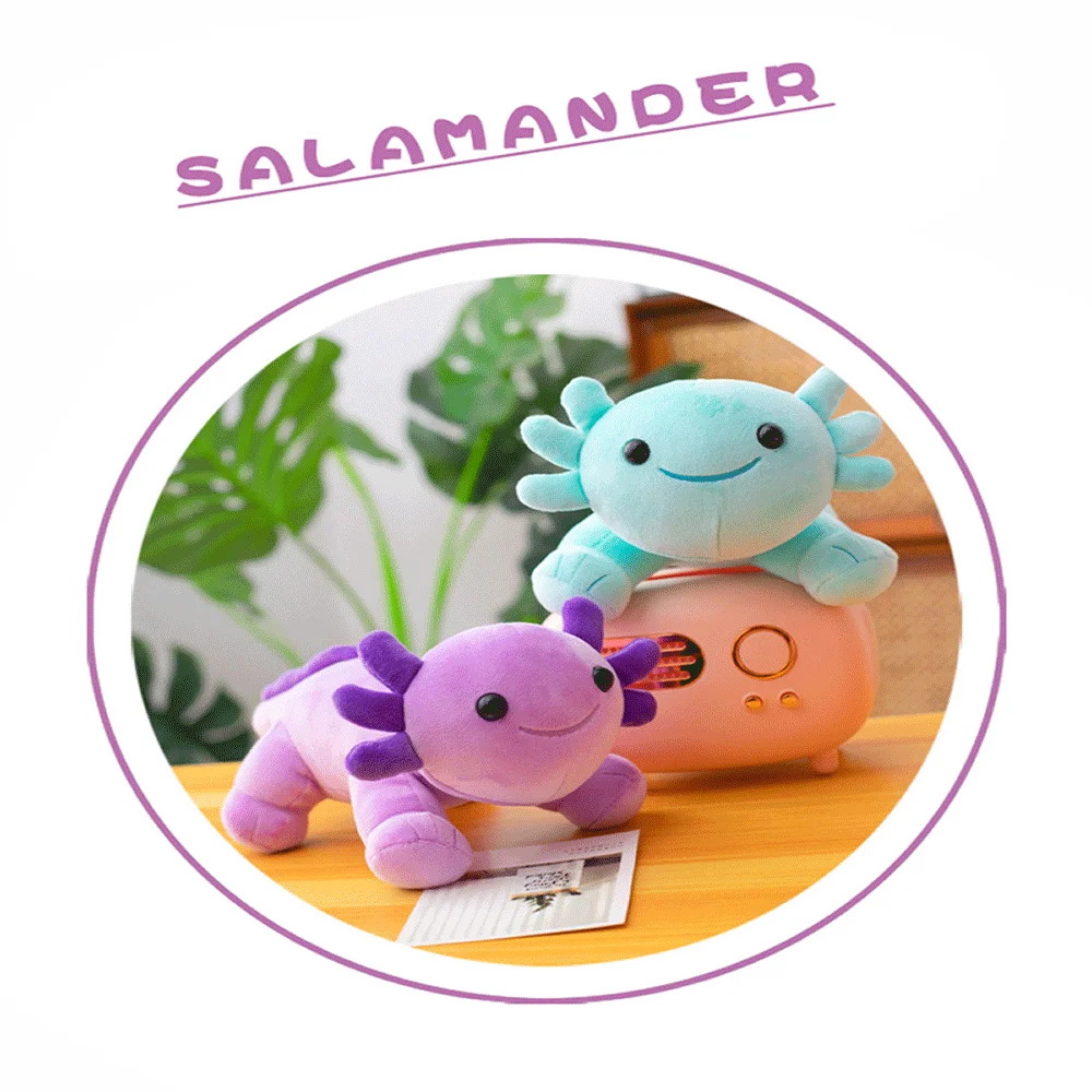 Cute Stand Axolotl Stuffed Animal Plush Toy My World Mc Pink Axolotl P ...