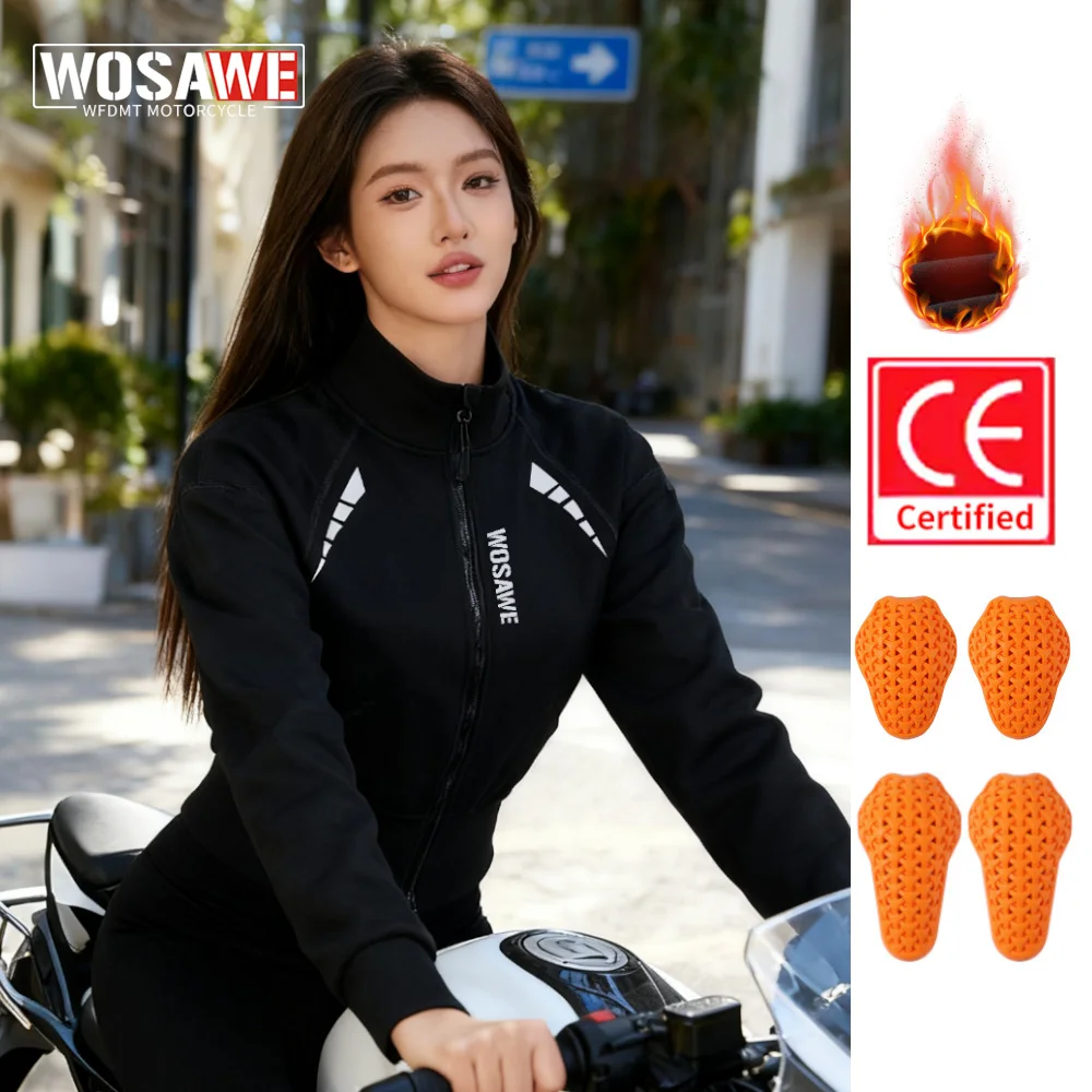 WOSAWE CE Level 2 Women Motorcycle Jacket Winter Sexy Keep Warm ...