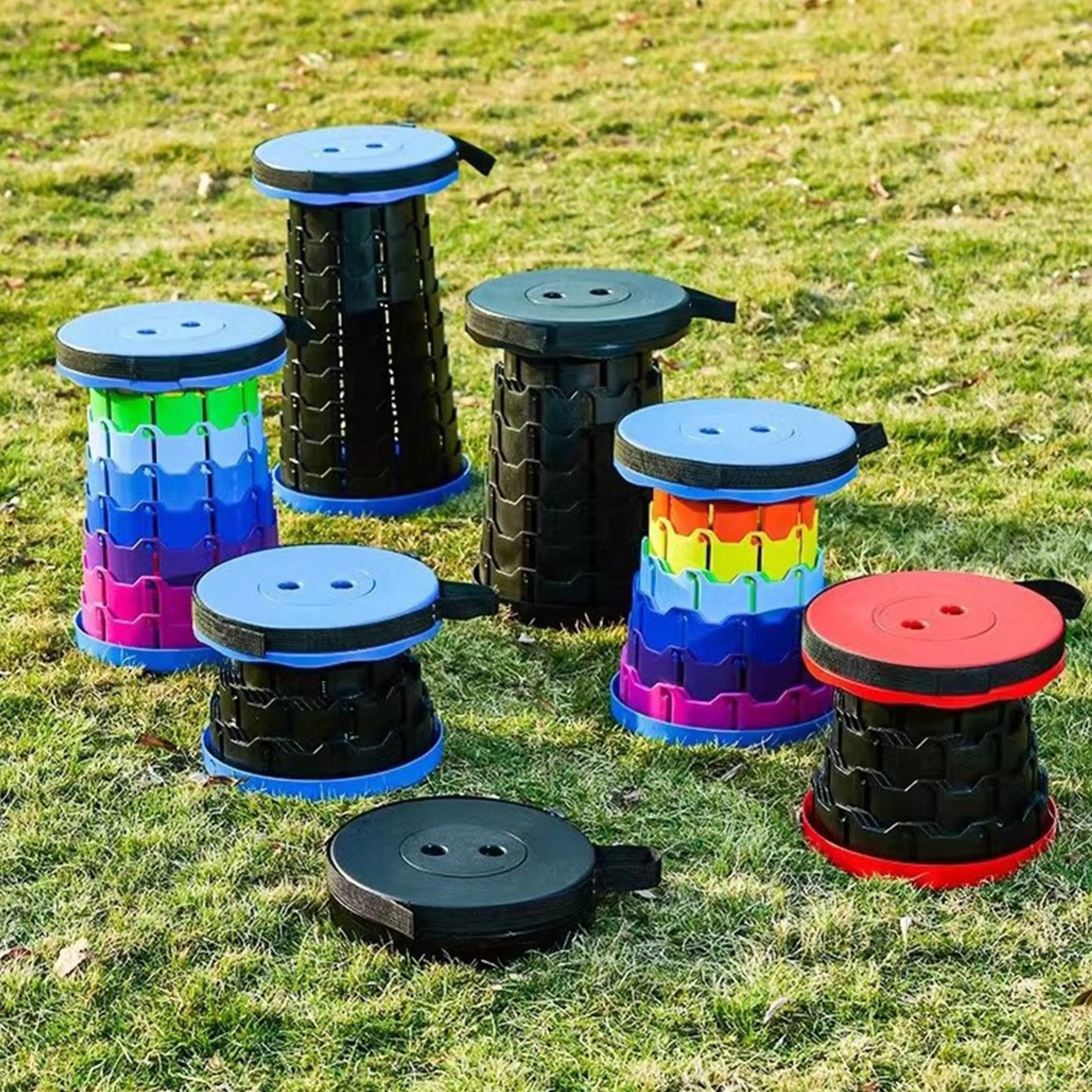 2024-New-Portable-Round-Folding-Chair-Accordion-Chair-Height-Adjustment ...