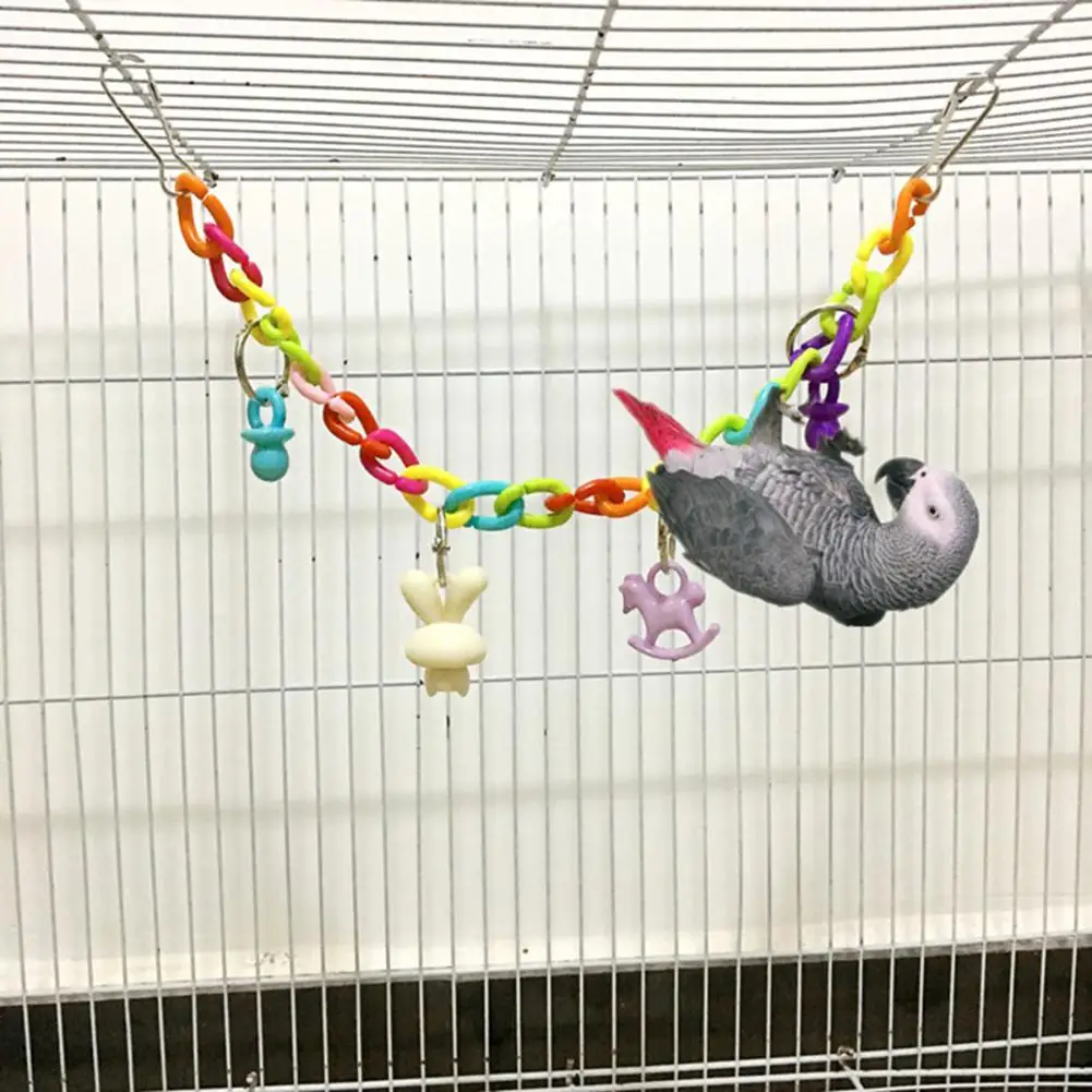 Parrot-Colorful-Acrylic-Bridge-Cage-Bird-Funny-Pet-Supplies-Toy-Hanging ...