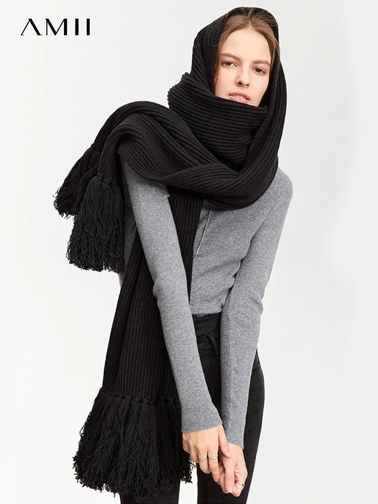 AMII-Minimalist-Wool-Scarf-For-Women-2023-Winter-Long-Ultra-Wide-Silk ...