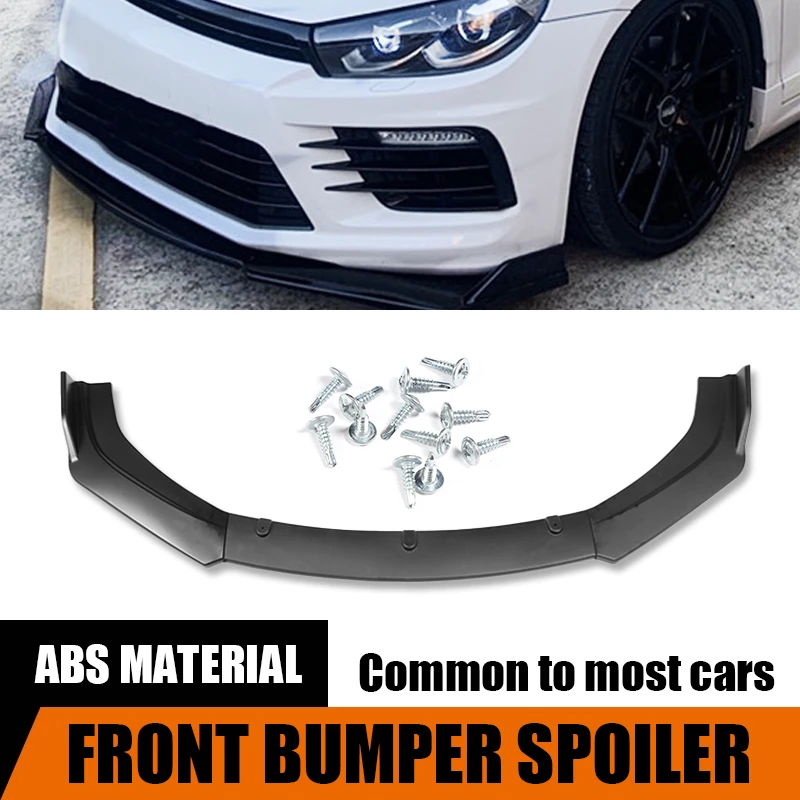 Car Universal Front Bumper Spoiler Protection Plate Lip Kit Carbon ...