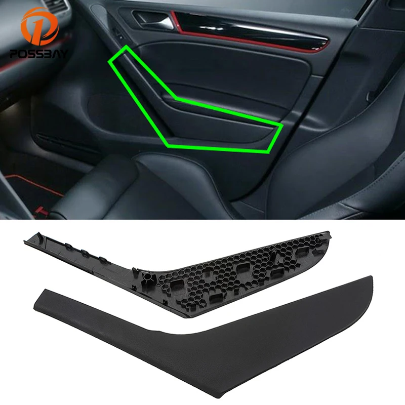 Car Interior Door Pull Handle Trim Cover Black Inner Accessories Caps ...