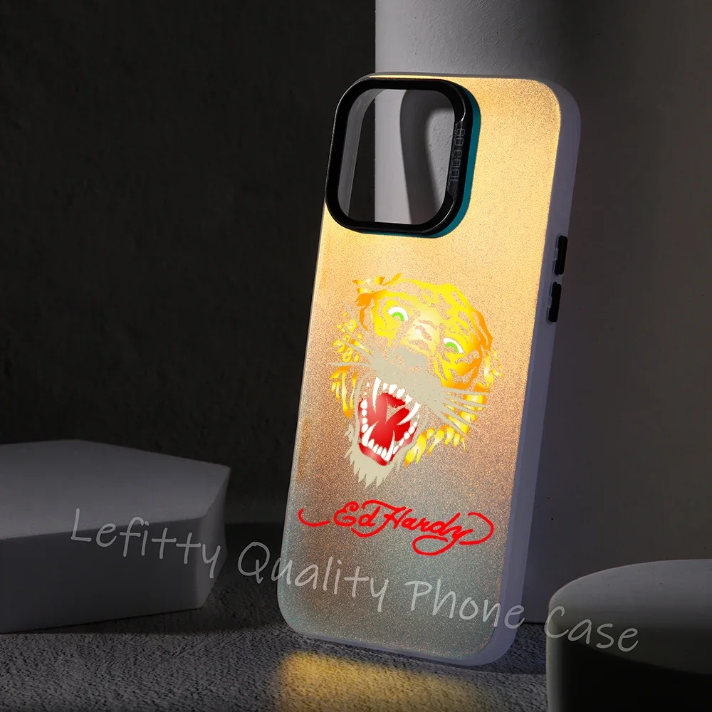 FashionE-Ed H-Hardy Phone Case Laser Metallic For iPhone 16 15 14 13 12 ...