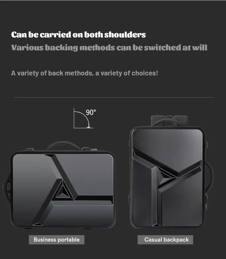 17.3”Hard Shell Backpack Men’s Business Laptop Backpack Thickened 50L ...