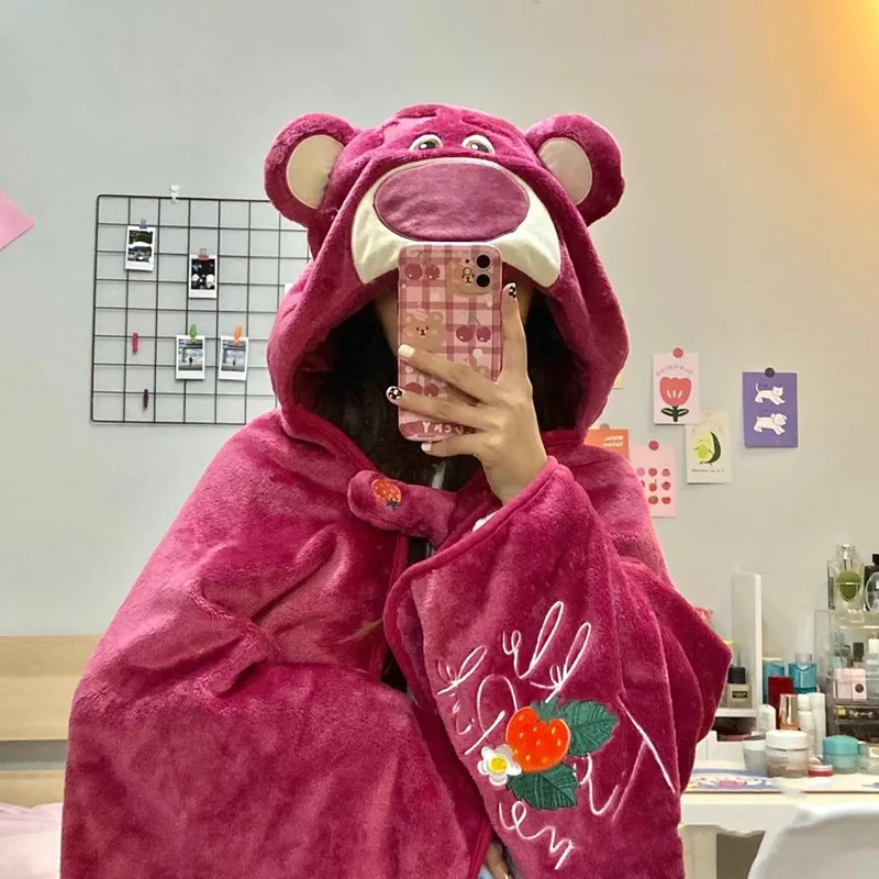 Disney Lotso Pooh Bear Anime Sweet Blanket For Women Sanrio Y2k ...