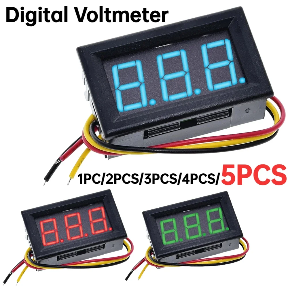 Mini-Digital-Voltmeter-2-Wire-LED-Digital-Voltage-Meter-DC-5-120V-LED ...