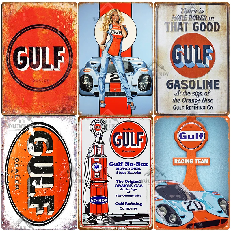 Vintage Metal Gas Station Signs