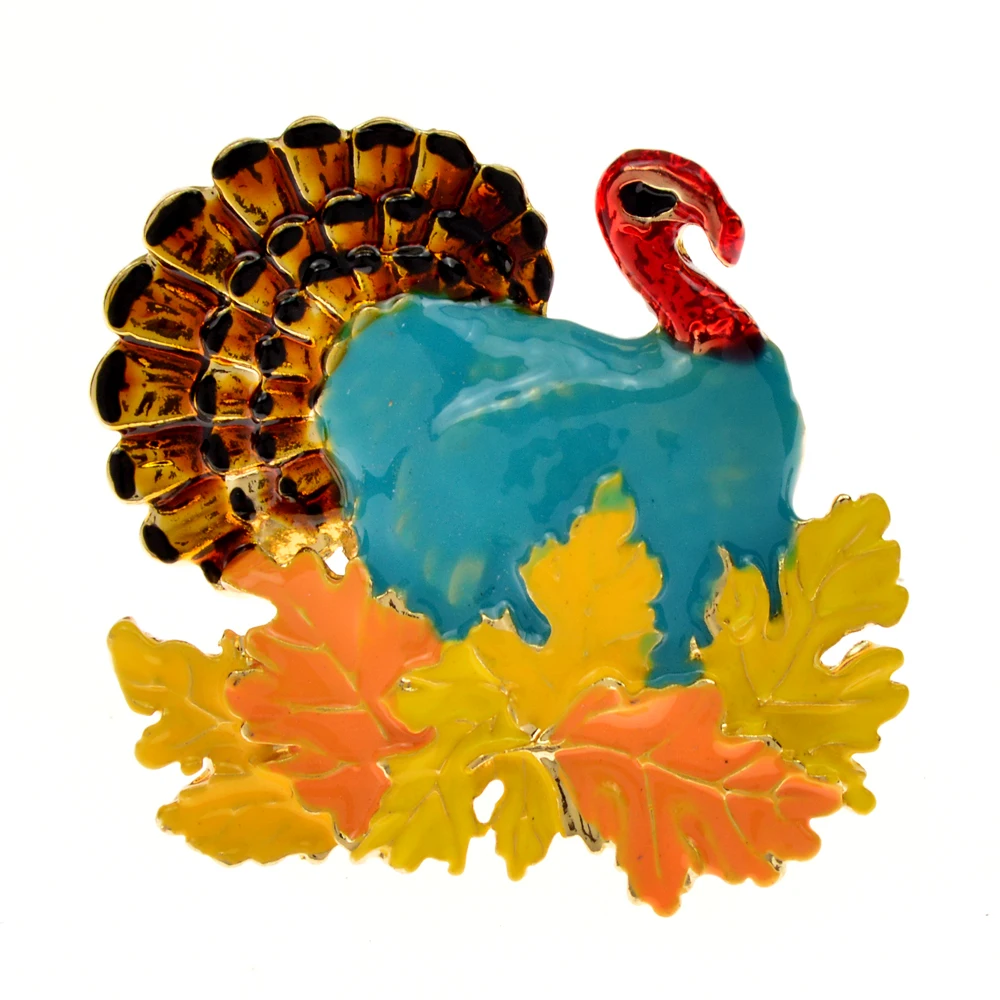 CINDY-XIANG-Enamel-Turkey-Pin-Animal-Brooch-Colorful-Winter-Accessories ...