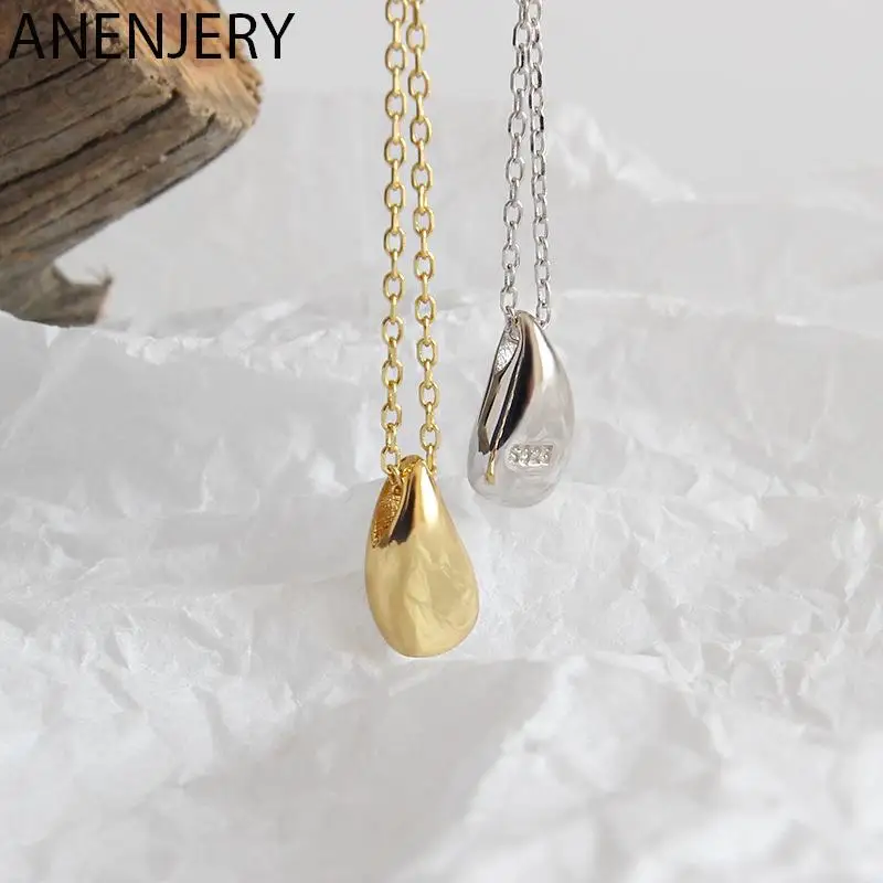 Drop Necklace Silver Simple | Silver Necklace Drop Water | Silver ...