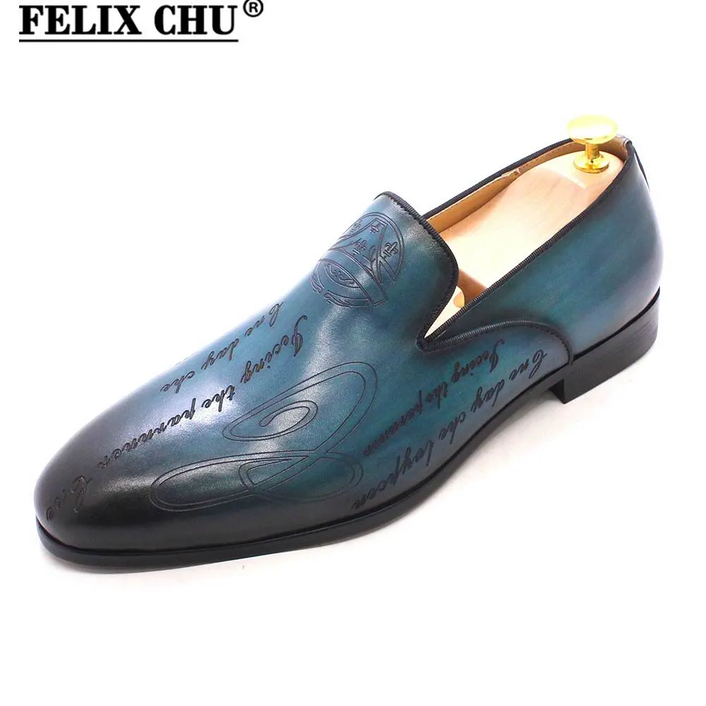 Italian Style Hand Painted Letter Men Shoes Genuine Cow Leather High ...