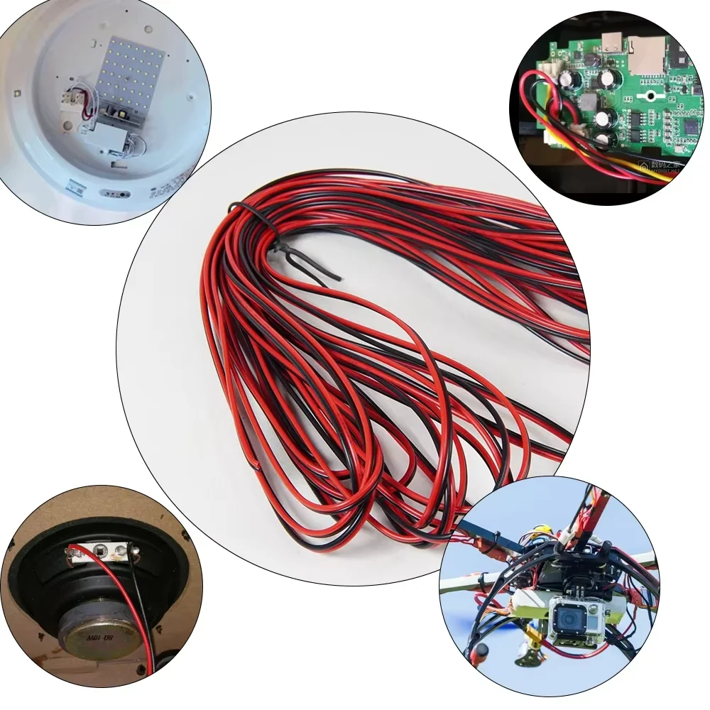20 meters Electrical Wire Tinned Copper 2 Pin 22AWG insulated PVC ...