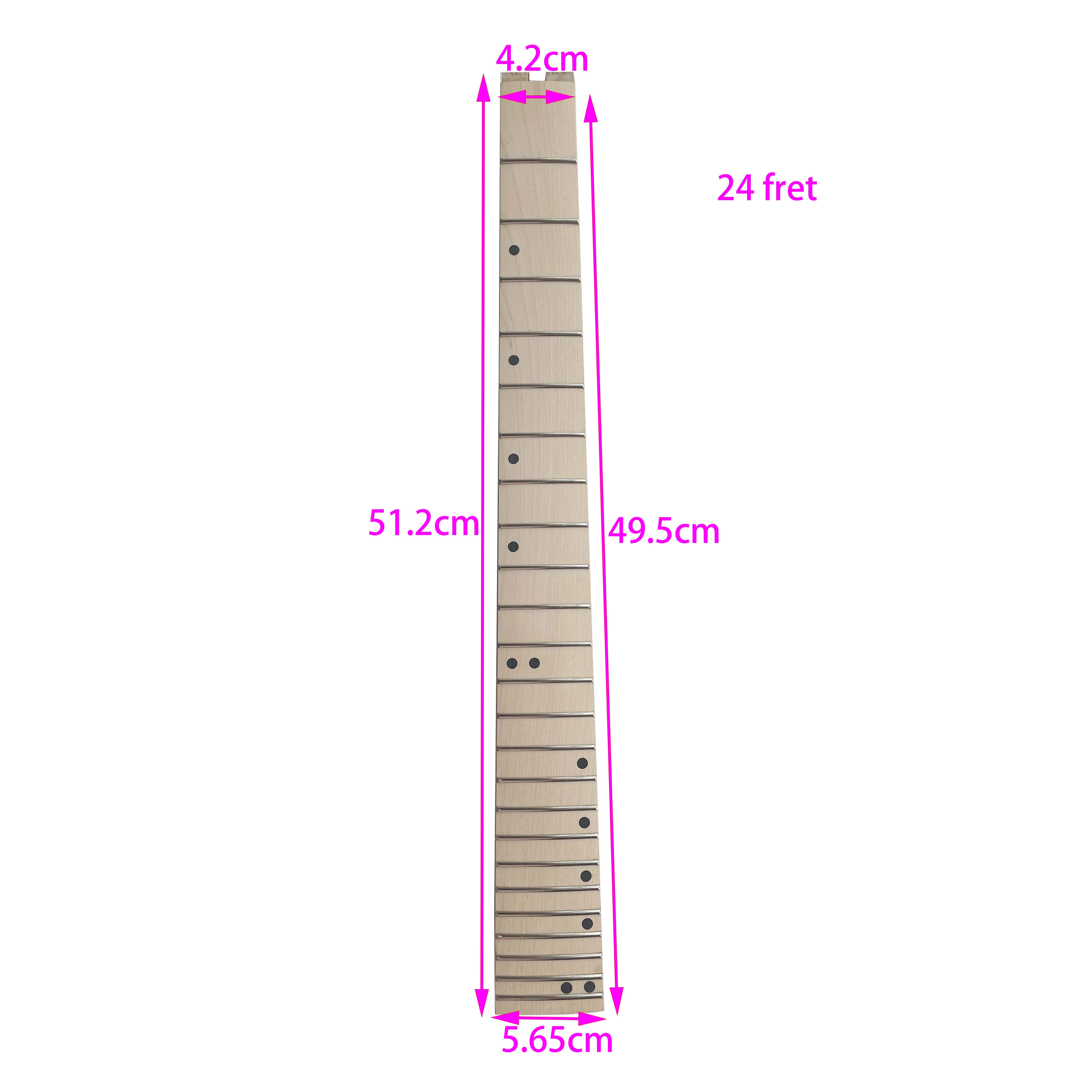 High Quality 24 Frets Headless Electric Guitar Neck Matte Fnished ...