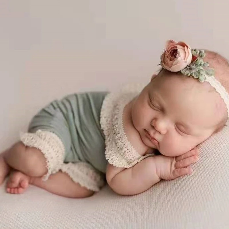 2Pcs-Set-Baby-Headband-Romper-Newborn-Photography-Props-Jumpsuit-Flower ...