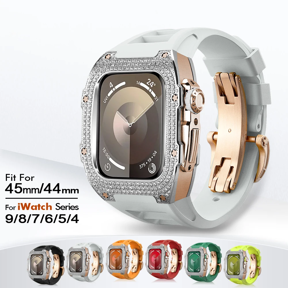 For-Apple-Watch-Mod-Kit-Luxury-Diamond-Inlaid-Accessories-Suit-44mm ...