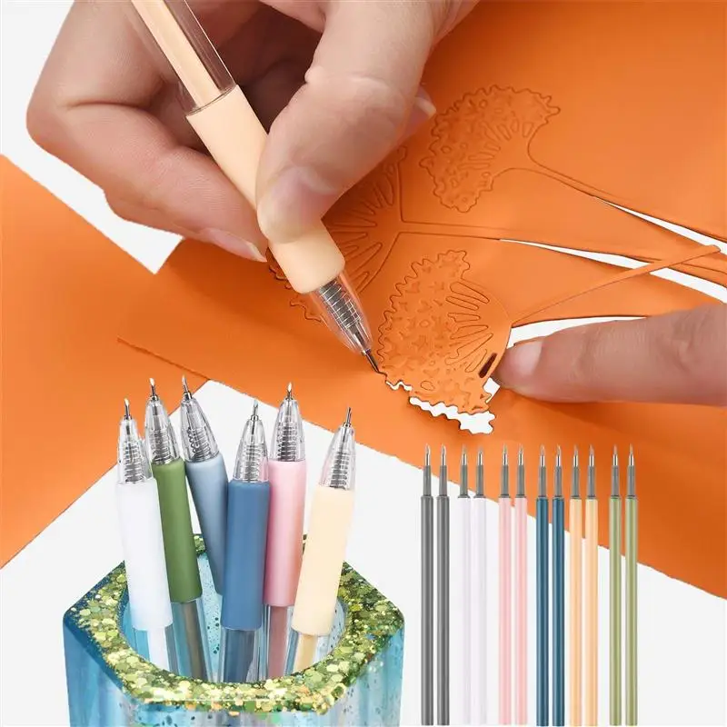 6-8Pcs-Paper-Cut-Knife-Pen-Refill-Set-Art-Utility-Knife-Scrapbook ...