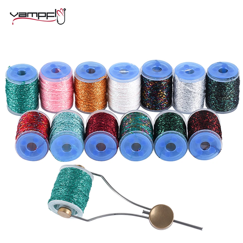Vampfly 10M Fishing Fly Tying Holographic Flat Braid Synthetic Metalic ...