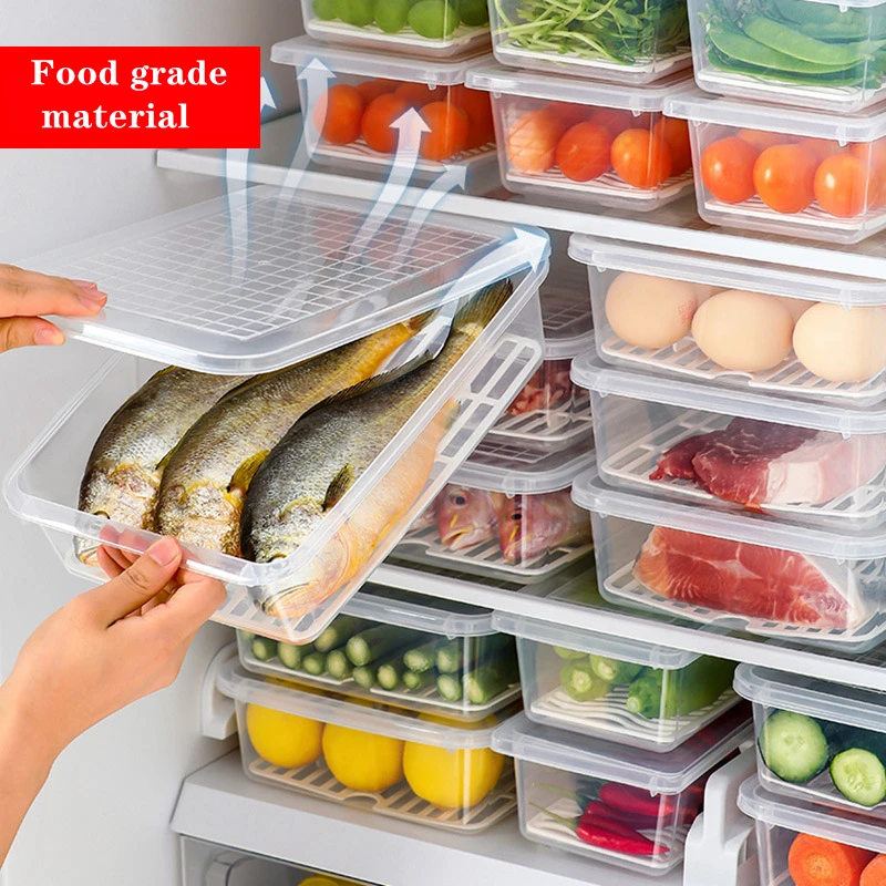 Refrigerator Organizer Storage Box Transparent - Kitchen Storage Box ...
