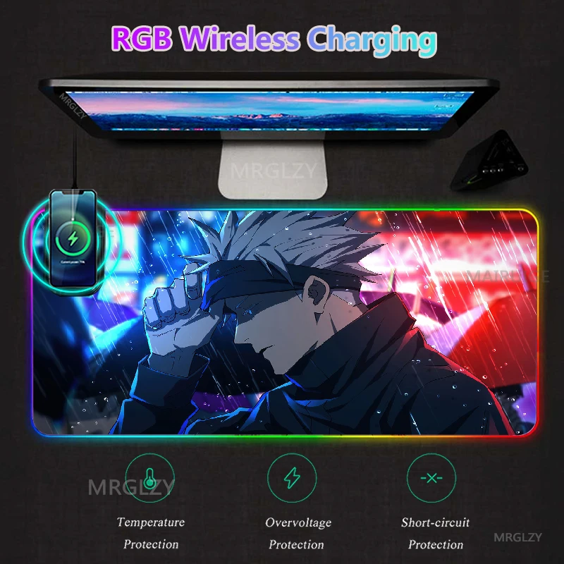 Jujutsu-Kaisen-RGB-LED-Maus-Pad-Ladeger-t-Matte-Gojo-Satoru-Spiel-Zubeh ...