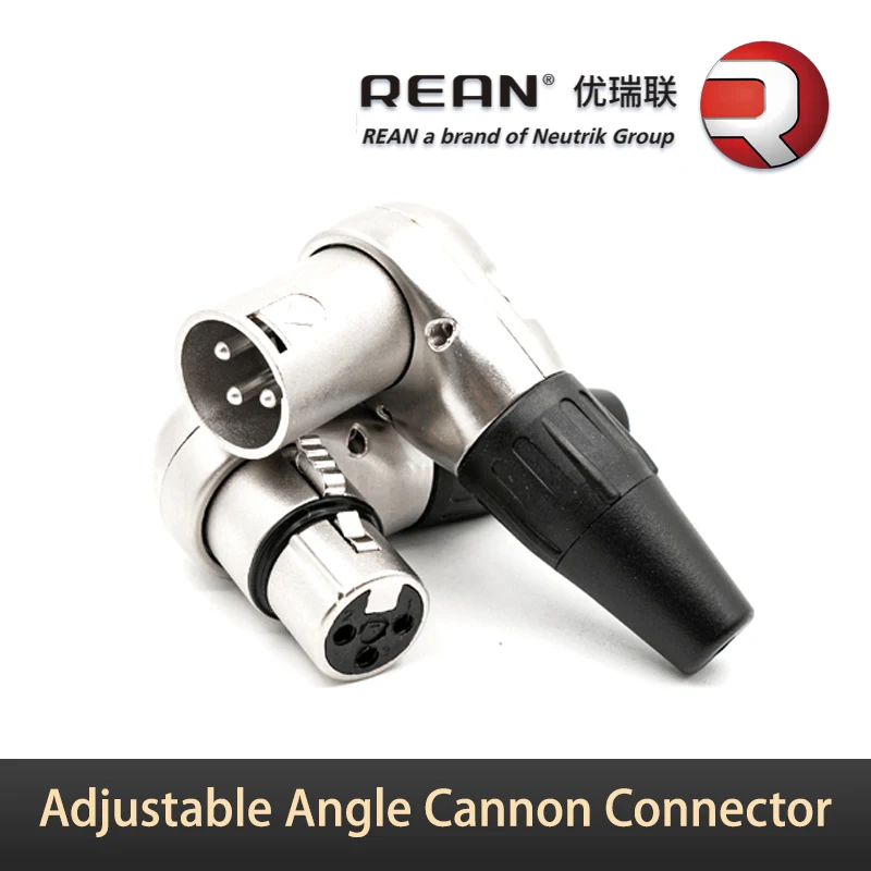 Neutrik-REAN-90-Degree-Right-Angle-XLR-Microphone-Plug-Audio-3Pin ...