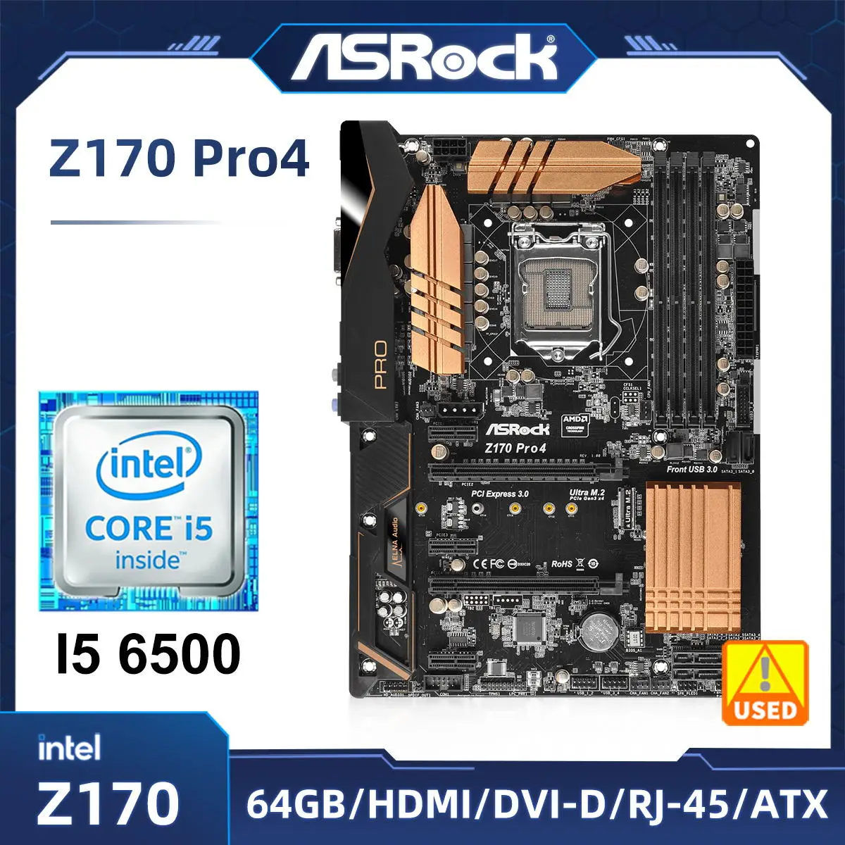 ASRock-Z170-Pro-Motherboard-Set-com-Intel-Core-I5-6500-CPU-Z170-4-DDR4 ...