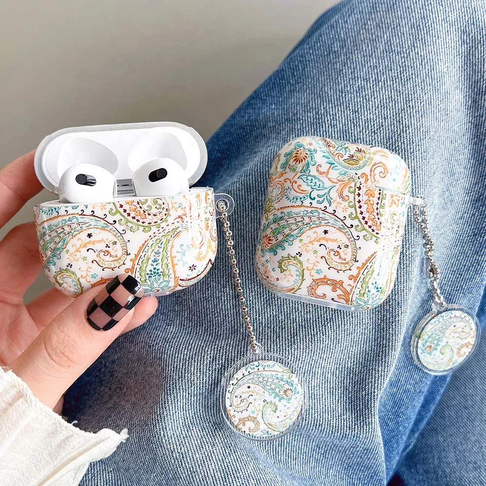 Retro-Pattern-Case-for-AirPods-Pro-with-Keyring-Earphone-Protective ...