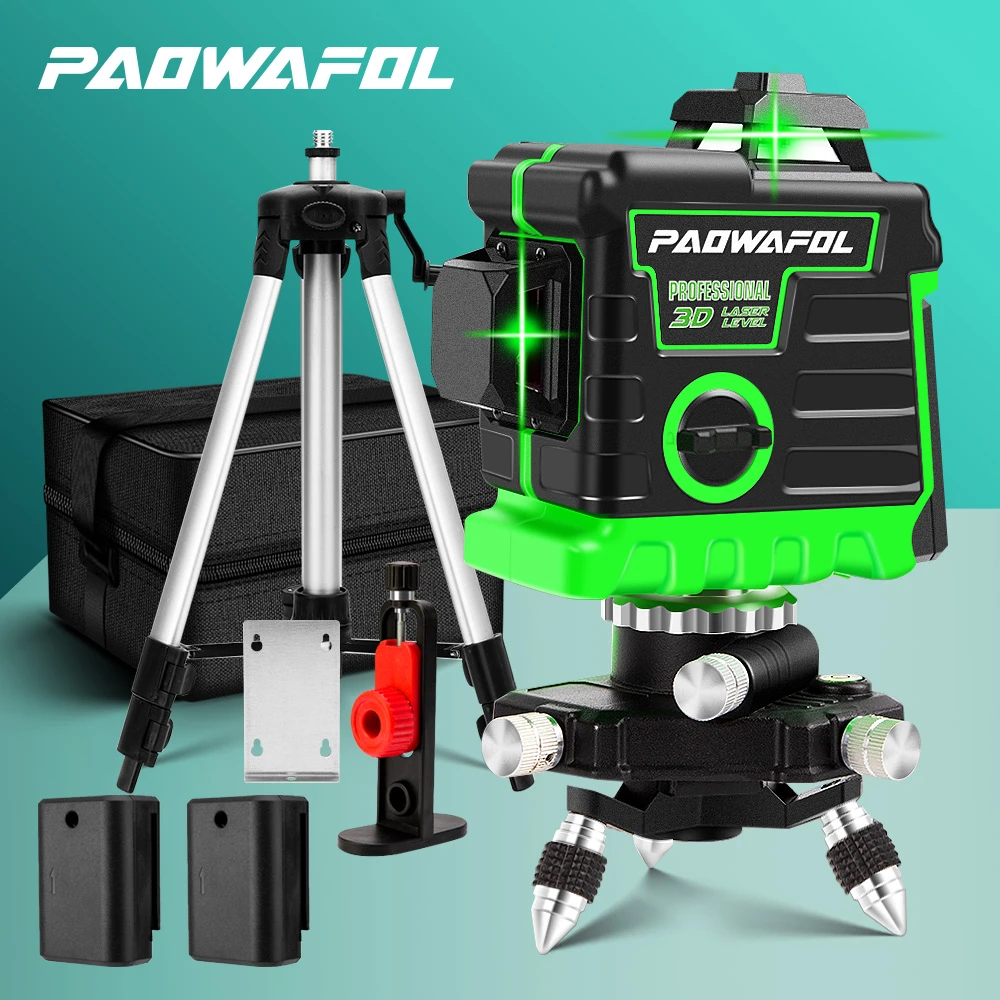 12 Lines 3d Green Laser Level Self-leveling 360 Degrees Horizontal And ...