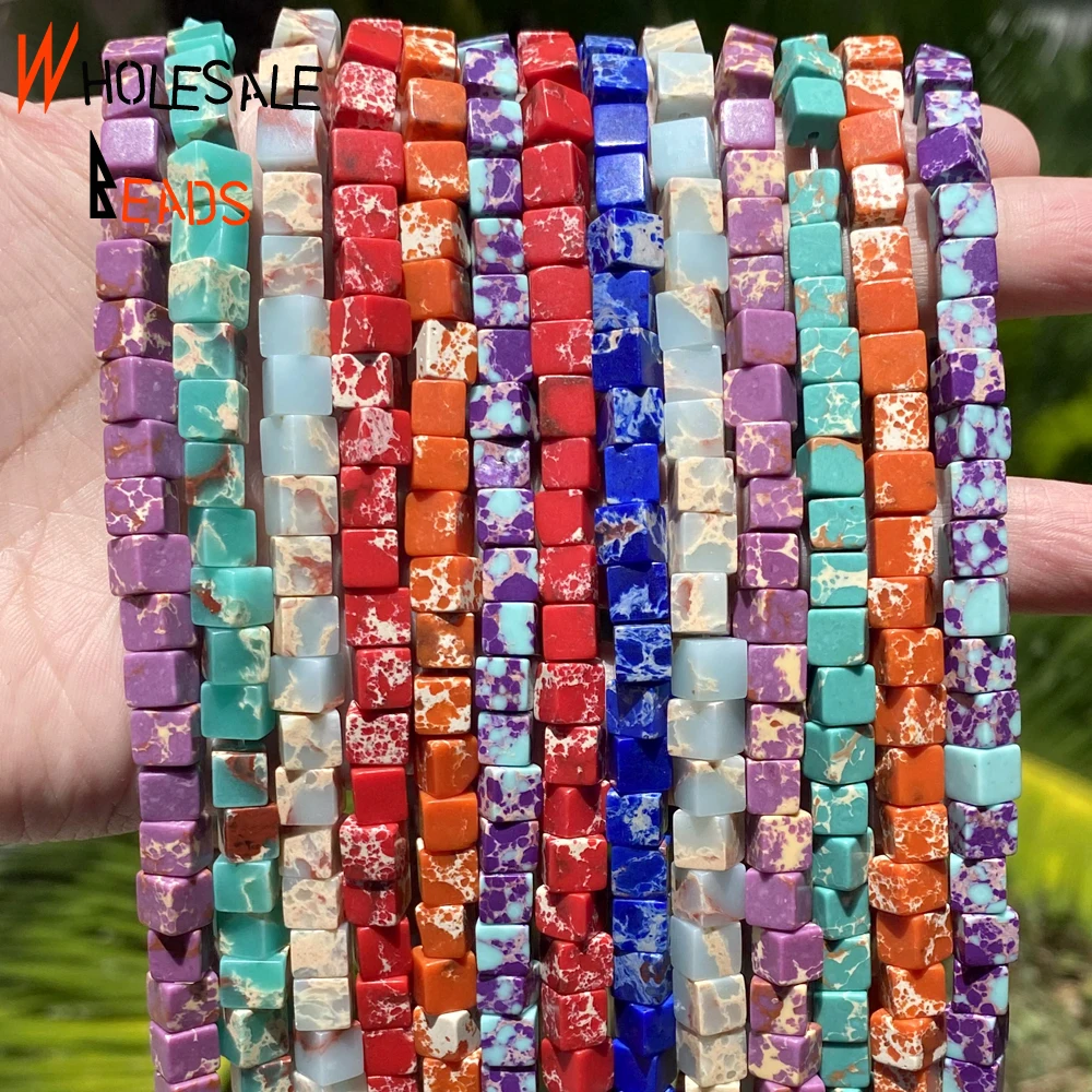 Natuursteen-6Mm-Kleurrijke-Zee-Sediment-Jaspers-Kubus-Vorm-Spacer-Losse ...
