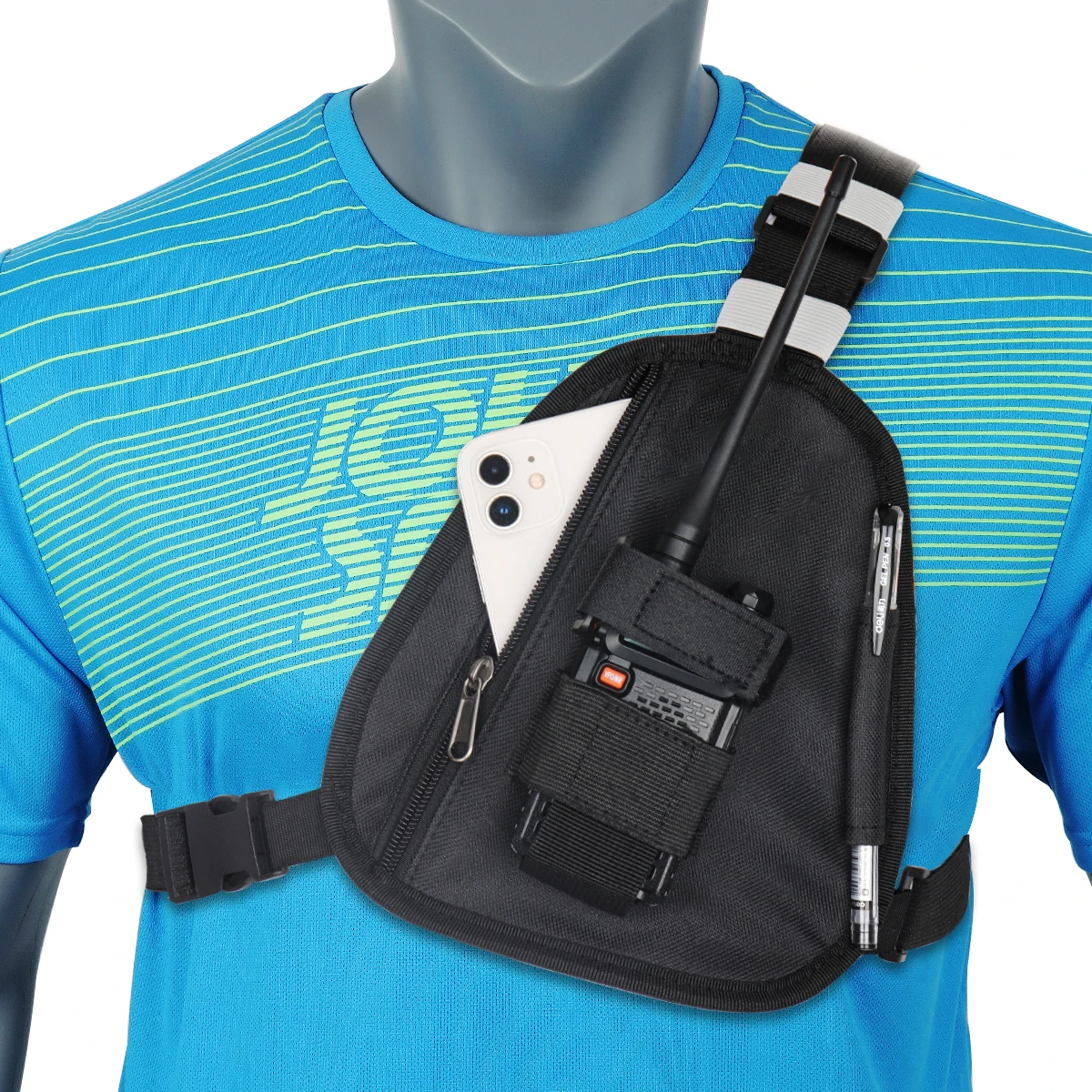 Walkie-talkie-peito-arn-s-ombro-r-dio-coldre-pacote-bolsa-ajust-vel ...