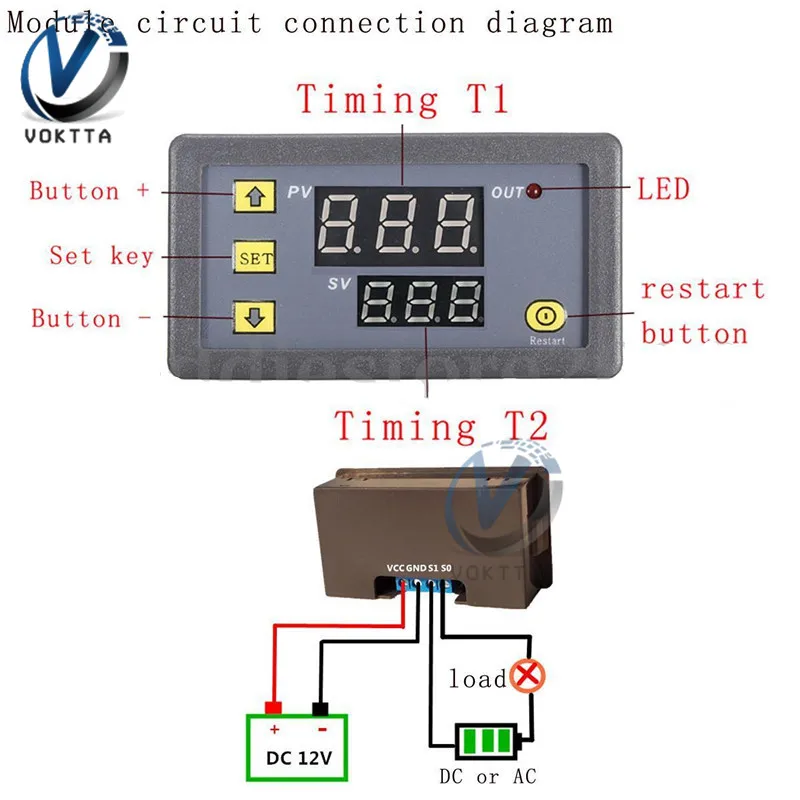 T3230-Cyclic-Timing-Delay-Relay-DC-12V-24V-AC-110V-220V-Timer-Control ...