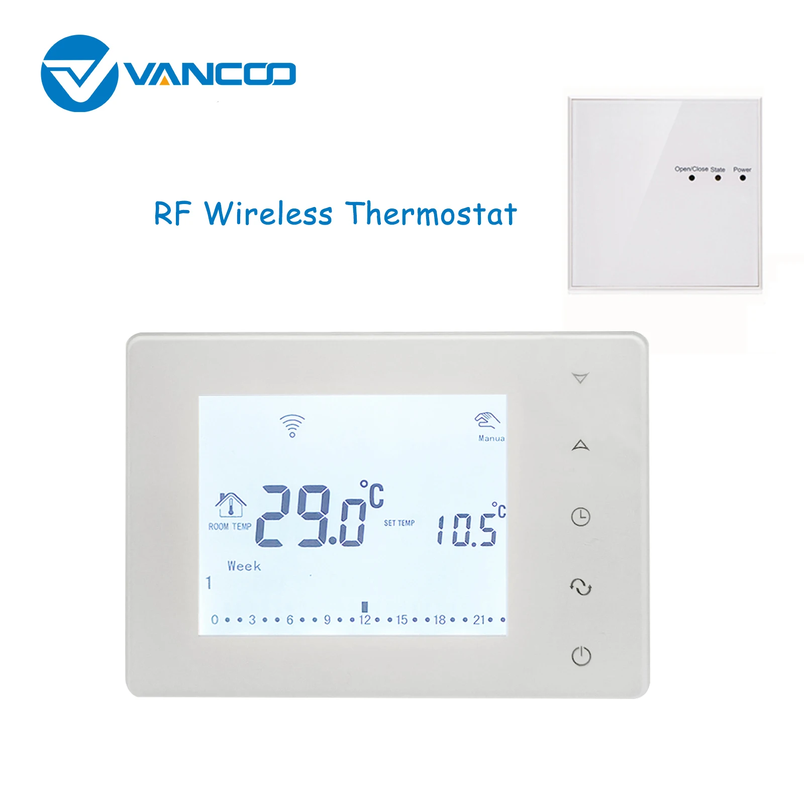 Vancoo RF Wireless Programmable Thermostat Temperature Controller For ...