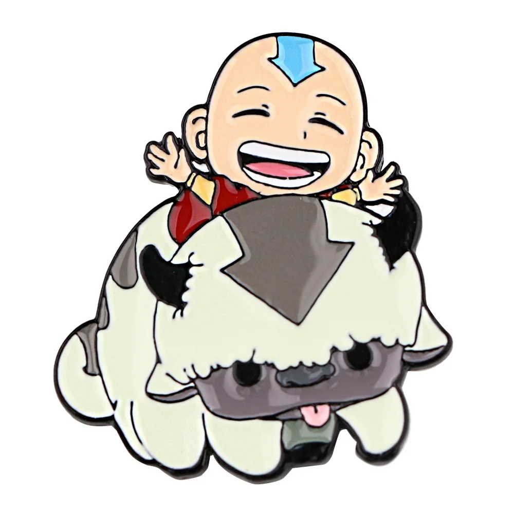 Anime Aang and Appa Avatar Enamel Pin - KawaiiMerch.com