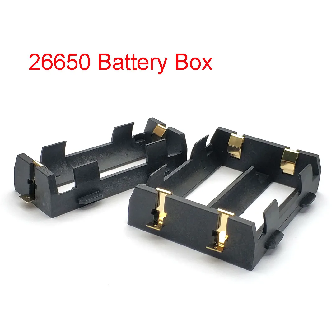 26650 Battery Holder SMD for 26650 Black with Bronze Pins Gold Plated ...