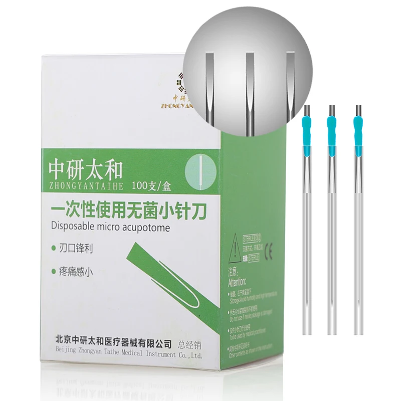 100pcs/box Sterile Needle Blade Flat Edge Knife Needle Acupotomy ...