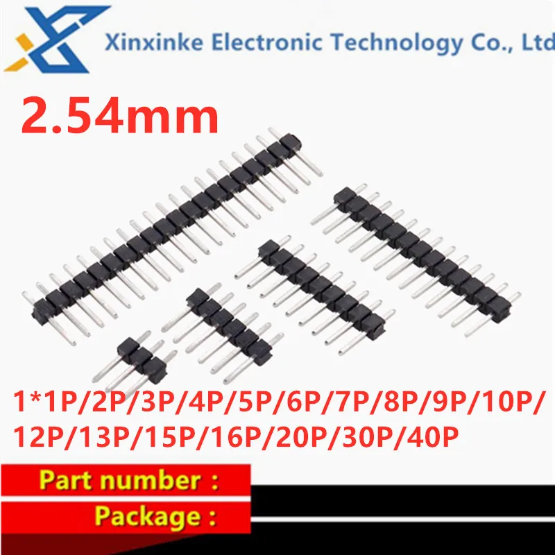10~100PCS Spacing 2.54MM Single Row Pin Header Single Row Needle ...