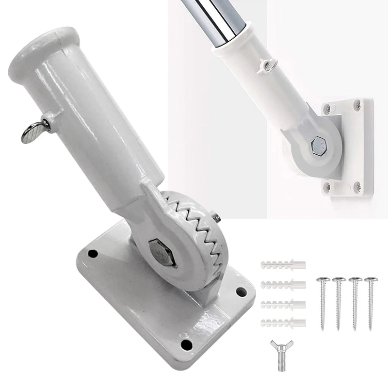 Support de mât de drapeau mural en alliage d'aluminium, réglage à 180 ...