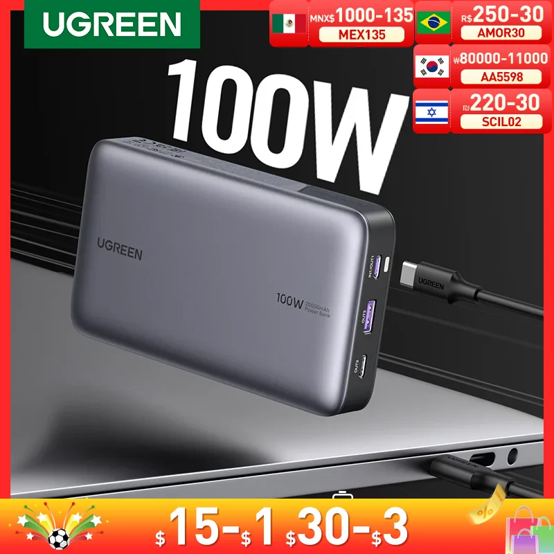 UGREEN-100W-20000mAh-Power-Bank-Portable-PD-Fast-Charging-PowerBank-for ...