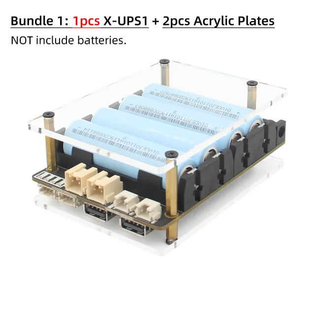 Geekworm X-UPS1 12V/5V Dual Output Universal Stackable UPS Shield for ...