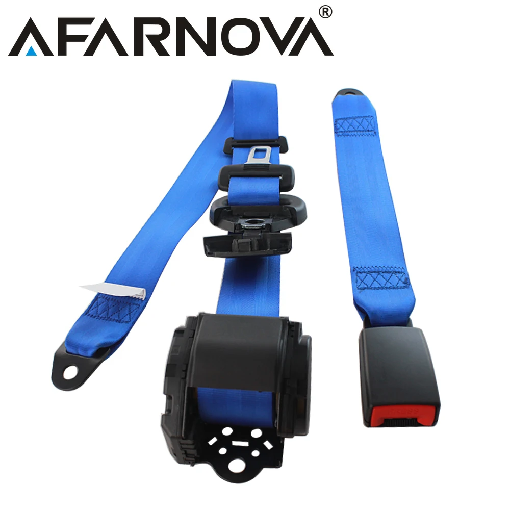 Blue-Universal-Three-point-Car-Seat-Belt-3-Points-Safety-Belt ...
