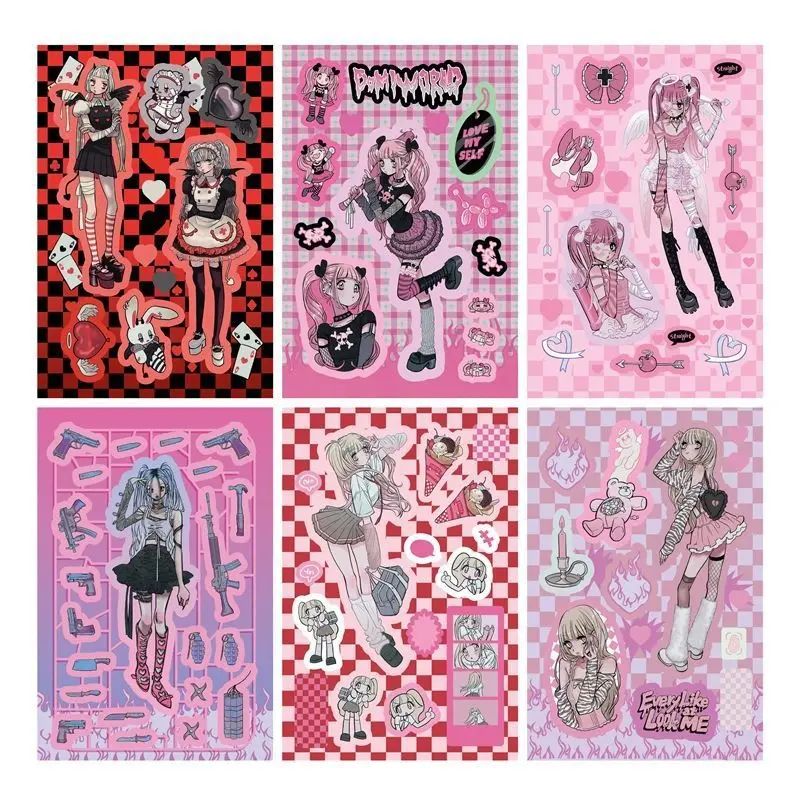 Domi-sticker-book-girl-character-sticker-sweet-Yaguka-hand-tent-ins ...