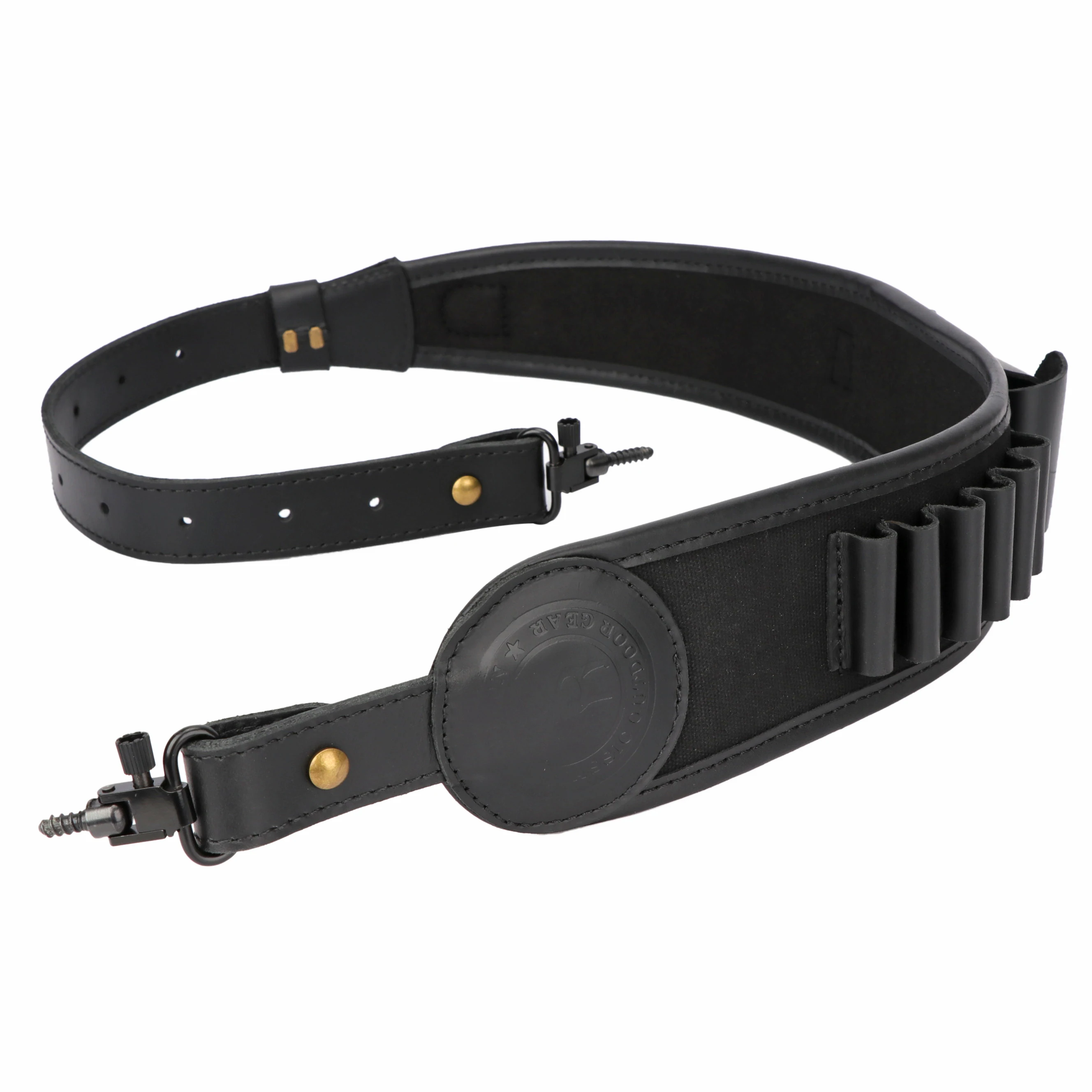 Tourbon-Hunting-Accessories-Canvas-Leather-Rifle-Sling-w-Bullet ...