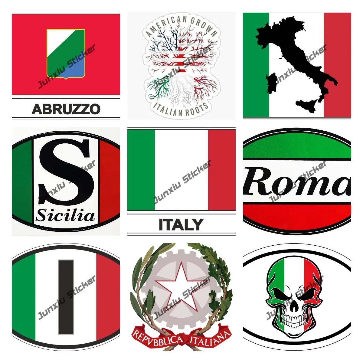 Italian-Flag-Skull-Vinyl-Decal-Italy-Patriotic-City-Flag-Shield-Sticker ...