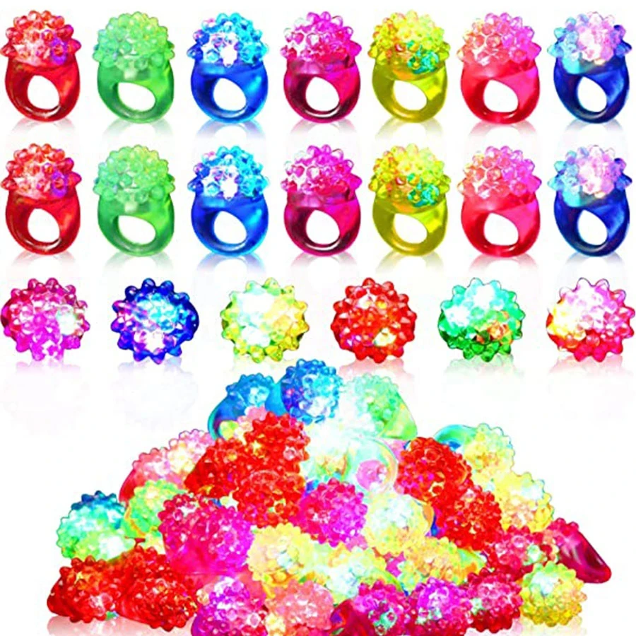 20-30-50-Pcs-Glowing-Rings-LED-Light-Up-Luminous-Rings-Party-Favor-Toys ...