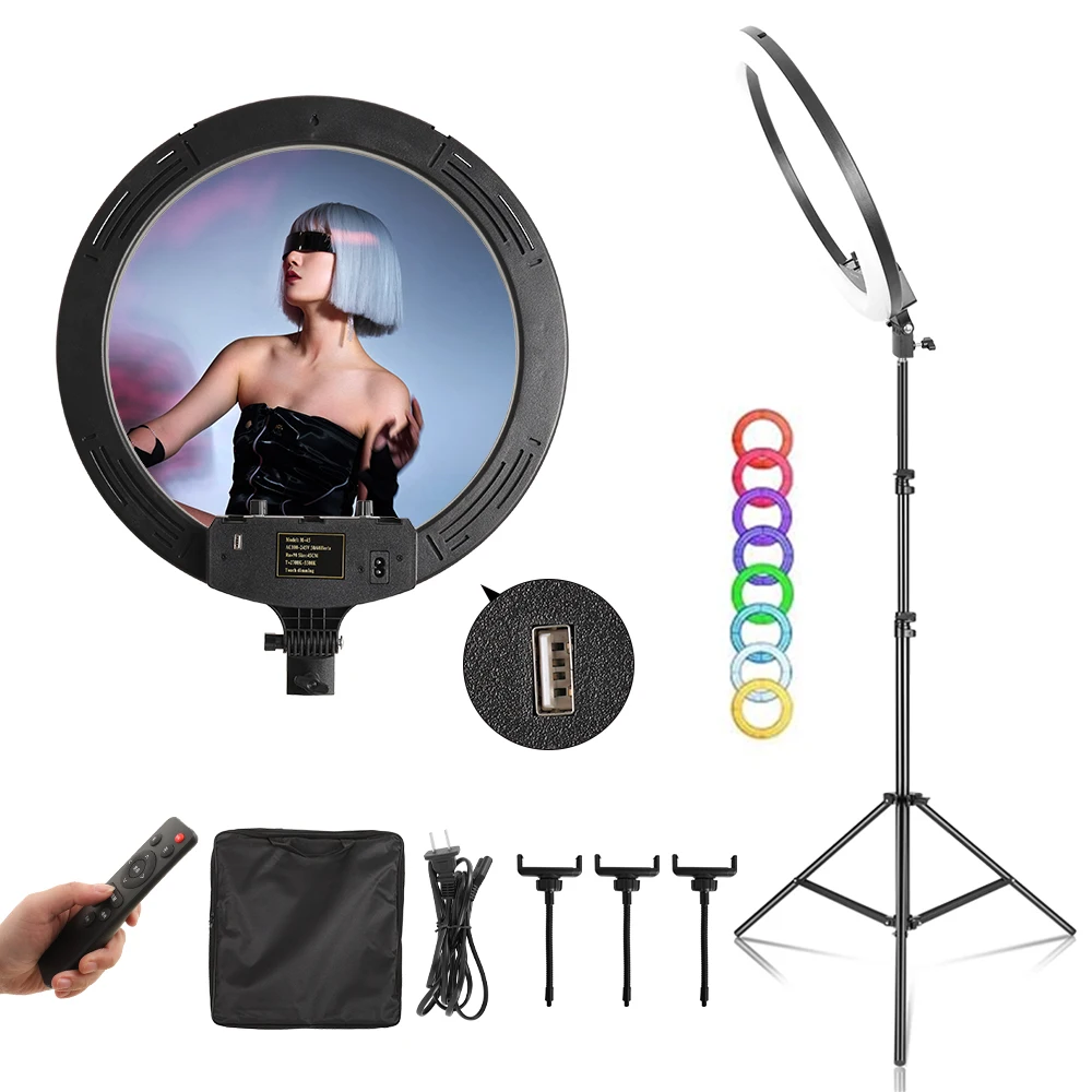 18-Inch-RGB-Ring-Light-Photography-Dimmable-Selfie-Ring-Lamp-With ...