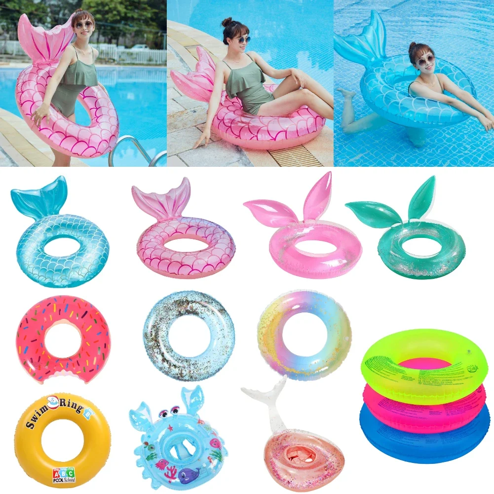 Mermaid-Tail-Backrest-Inflatable-Swimming-Ring-Adult-Swimming-Floating ...