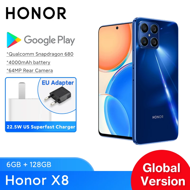 Global Version Honor X8 Smartphone 6.7 Inches 2388*1080px Display 6nm ...